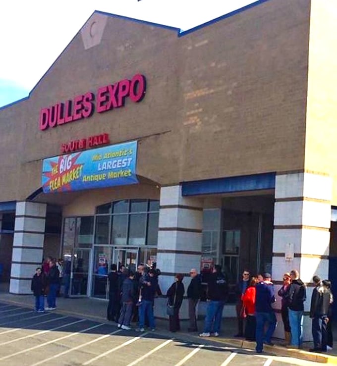 Early birds line up outside, knowing the first rule of flea marketing: the early shopper gets the vintage lamp that nobody else will have.
