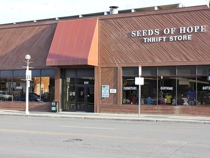That distinctive brown awning announces you've arrived at bargain headquarters, where your wallet can finally relax and breathe easy. 