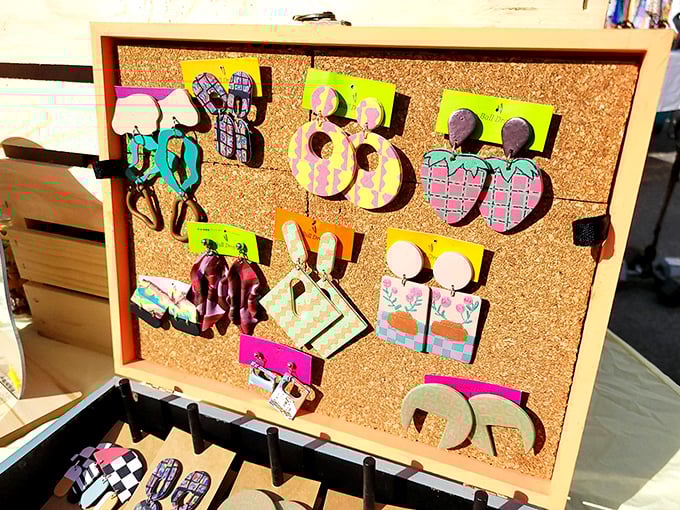 These aren't just earrings&mdash;they're tiny canvases of self-expression. Each colorful pair tells a different story, waiting to find the right ears to whisper into.