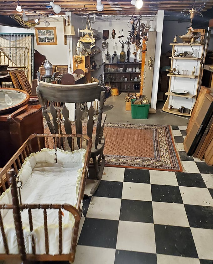 Step into a time machine where every corner tells a story. That vintage crib has probably witnessed more history than most history books.