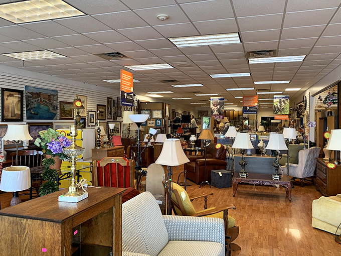 A furniture showroom that rivals upscale retailers, minus the heart-stopping price tags. Your grandmother's living room and your Pinterest board had a beautiful baby.