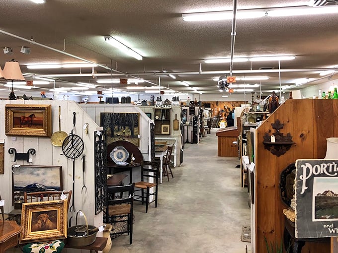 Endless aisles of memories and discoveries await in this expansive space where every corner holds potential treasures.