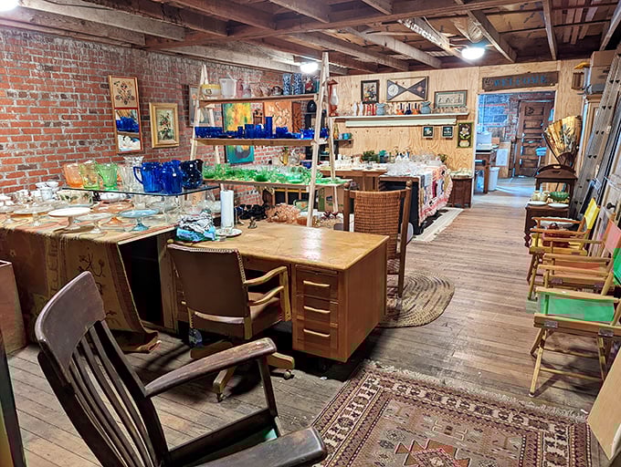 Wooden beams overhead, worn floorboards underfoot, and treasures everywhere in between&mdash;this isn't shopping, it's time travel with price tags.