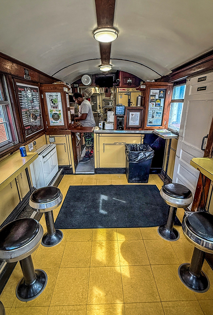 Step inside and you've entered burger nirvana—a vintage lunch car where every inch of space is dedicated to delicious possibilities.