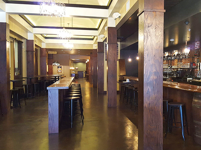 Step inside and the transformation is complete&mdash;wooden pillars and warm lighting transport you straight to a Brussels pub.