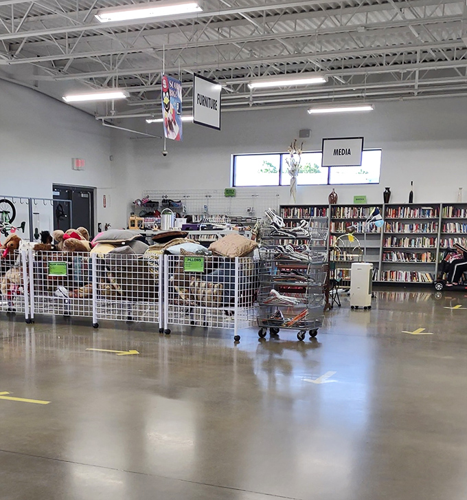 Organized chaos at its finest&mdash;where media meets furniture and every aisle tells a different story waiting to be discovered.