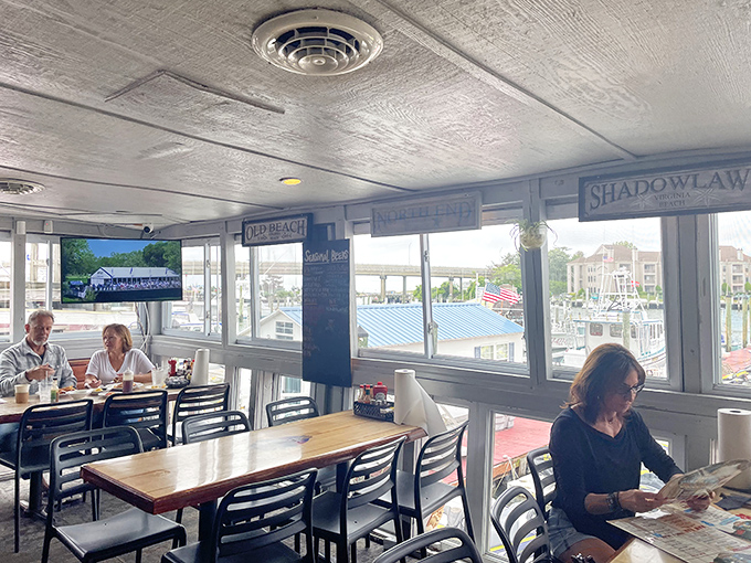 Panoramic inlet views make every seat a good one. The simple dining room lets the water vistas and seafood do the talking&mdash;and boy, do they have stories to tell. 