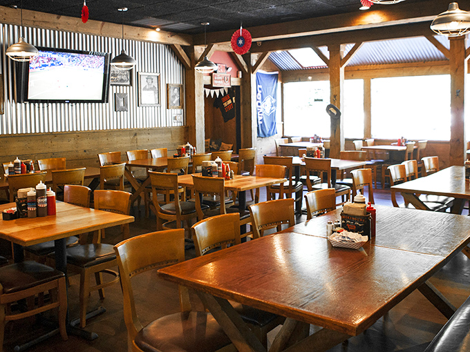 Rustic wooden tables, corrugated metal walls, and that unmistakable Texas flag &ndash; you're not in Connecticut anymore, Dorothy. This is barbecue church.