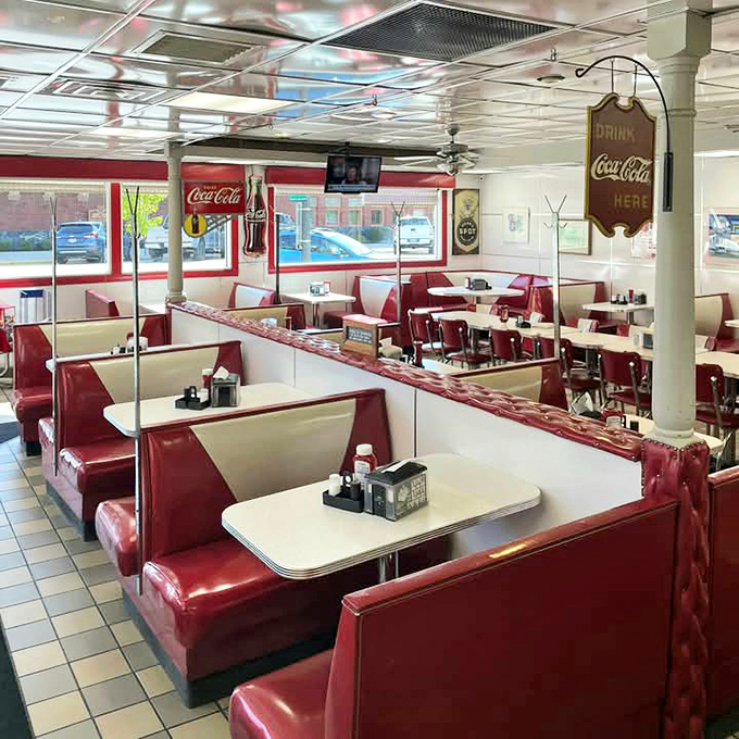 Classic Americana at its finest &ndash; red vinyl booths and gleaming countertops transport you to a time when conversation flowed as freely as the coffee.