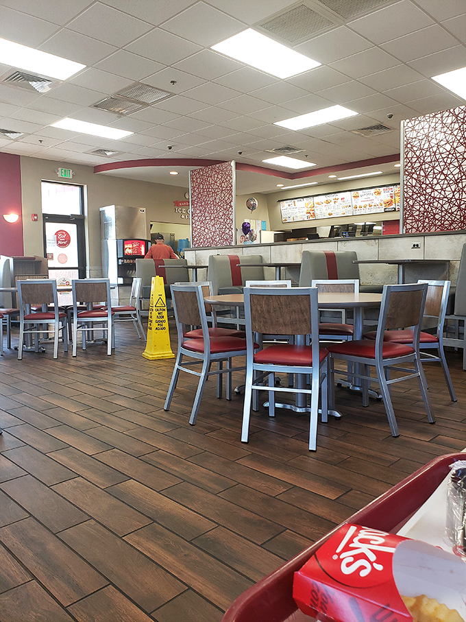 Simple, clean, and inviting&mdash;Jack's interior isn't trying to impress with fancy decor, just saving all that energy for what matters: the food on your tray.