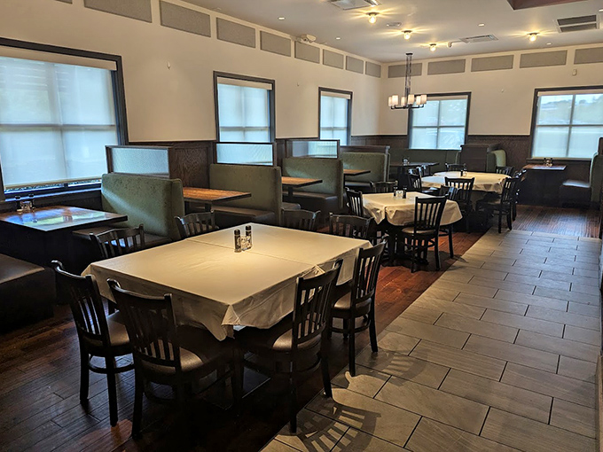 The dining room's elegant simplicity lets you focus on what matters: the impending meat sweats you'll happily endure for that perfect ribeye.