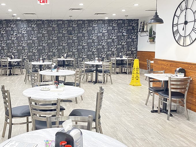 Clean, bright, and welcoming &ndash; this dining room understands that sometimes the best decor is simply not getting in the way.