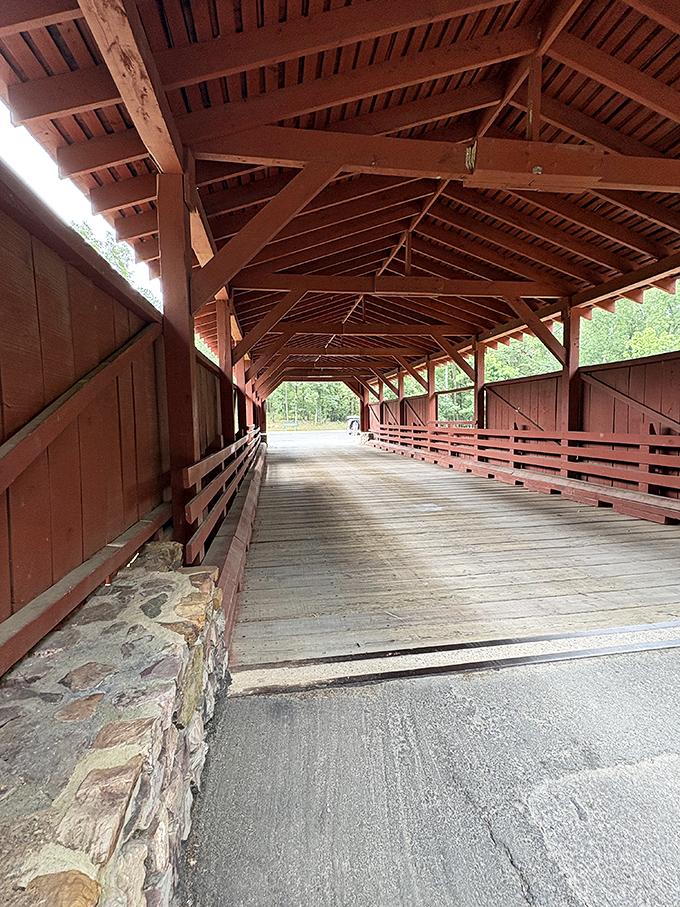 Step inside and you're transported to another era&mdash;where wooden beams create a cathedral-like space that whispers stories of travelers past.