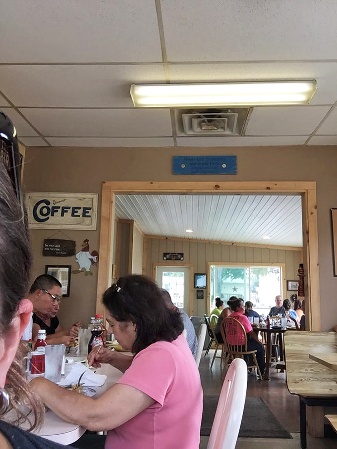 Inside, the vintage "COFFEE" sign tells you everything you need to know&mdash;this place prioritizes the essentials that make breakfast the most important meal.