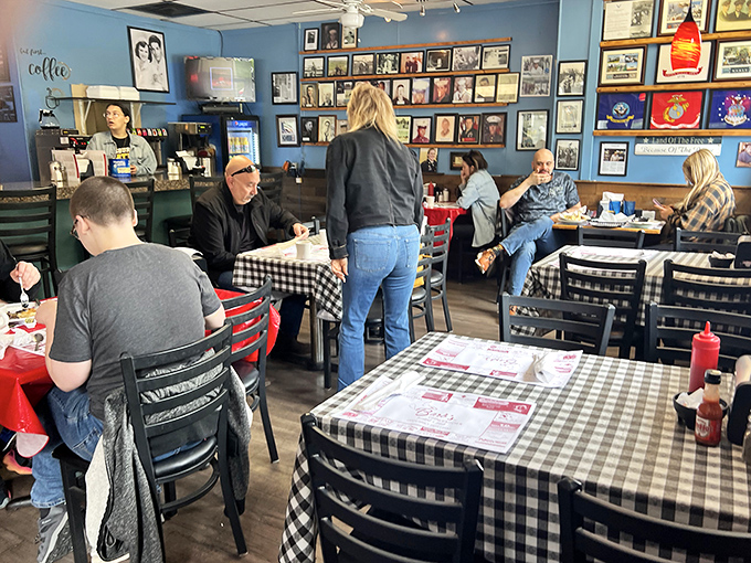 Where strangers become neighbors and neighbors become family. Barb's dining room buzzes with the symphony of forks meeting plates and stories being shared.