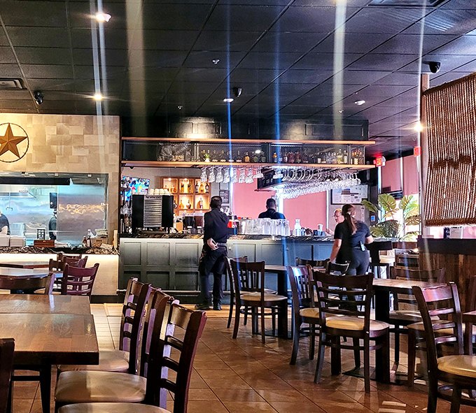 The warm, inviting interior strikes that perfect balance between casual and upscale. Where meat dreams come true and diet plans go to die.