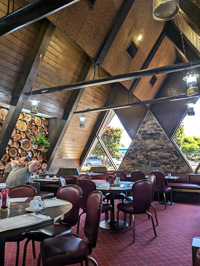 Step inside and time stands still &ndash; those A-frame wooden beams and cross-cut log wall aren't trying to be retro, they're the real vintage deal.