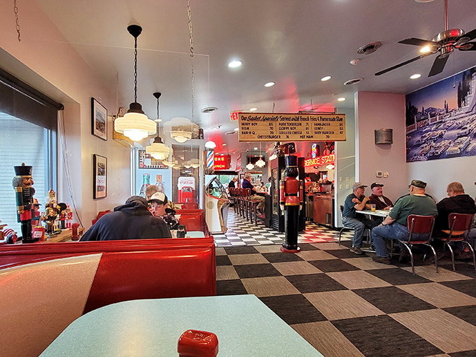 Step inside and the classic black-and-white checkered floor announces you've found the real deal. This isn't Instagram-bait dining&mdash;it's where locals have been getting their comfort food fix for years.