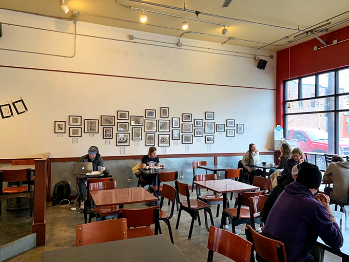 Simple elegance meets cozy functionality. The gallery wall tells stories while diners create their own over perfectly grilled paninis.