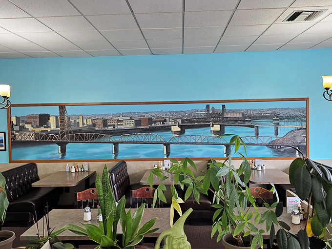 That mural of Portland's bridges isn't just decoration &ndash; it's a reminder you're experiencing a genuine piece of the city's culinary heritage.