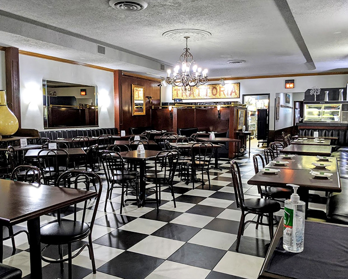 That black and white checkered floor isn't just nostalgic—it's practically the international symbol for "prepare your taste buds for something authentic." Sinatra would approve.
