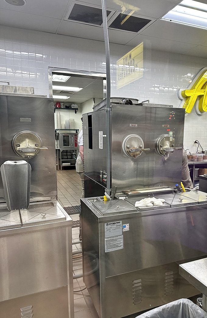 Behind the scenes, these stainless steel wizards transform simple ingredients into velvety custard magic, churning out happiness at the perfect temperature.