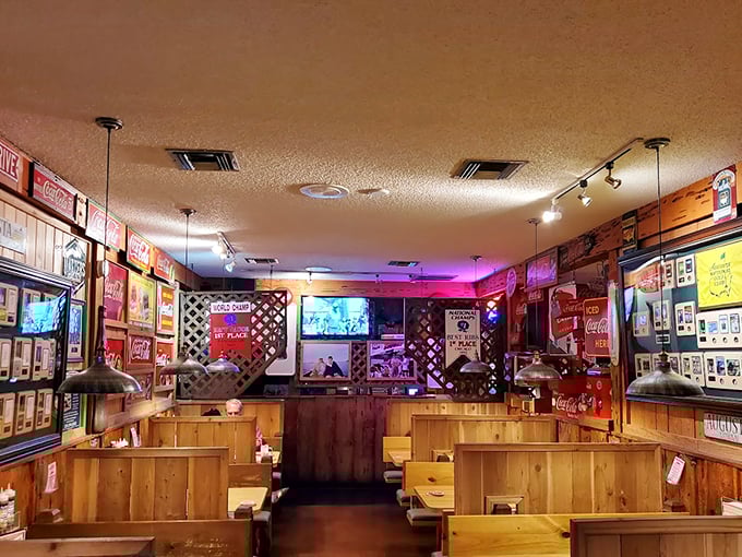 Step inside and you're transported to barbecue nirvana&mdash;wooden booths, nostalgic memorabilia, and the kind of authentic atmosphere that can't be manufactured by a restaurant design firm.