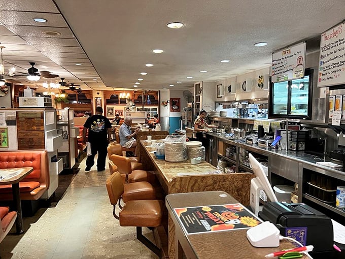 Classic diner dreams come true at the counter, where those orange swivel stools have witnessed countless first bites of loco moco bliss.