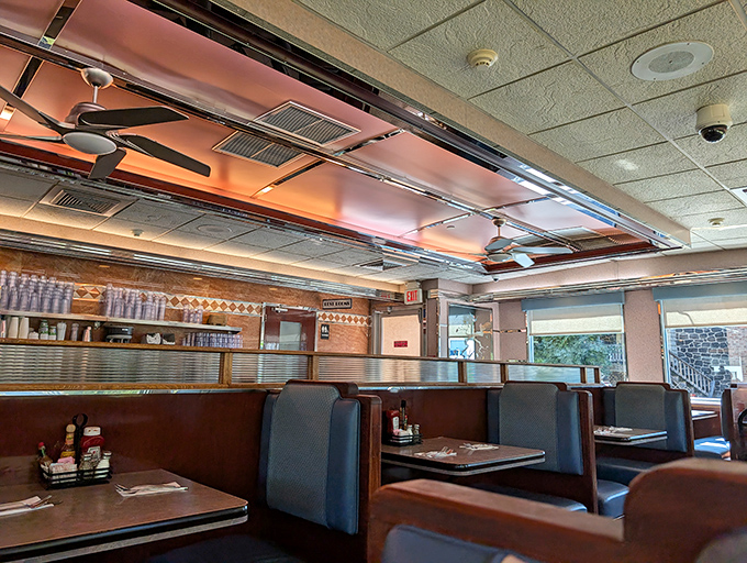 Classic booths invite you to slide in and stay awhile &ndash; these seats have witnessed countless first dates and family celebrations.