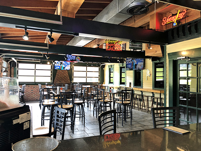 Inside, exposed beams and brick walls create that perfect "I've discovered something special" atmosphere that makes regulars out of first-timers.