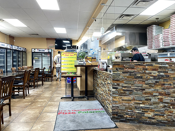No-frills ambiance with all-thrills flavor &ndash; the stone-faced counter and simple dining area let you know the focus here is squarely on the food.
