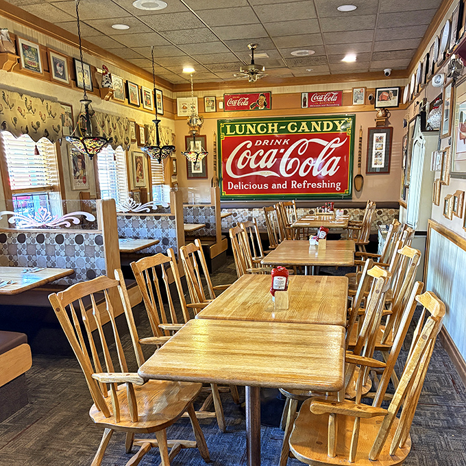 Step inside and time slows down. Vintage Coca-Cola signs and wooden chairs create the perfect backdrop for conversations that flow as freely as the coffee.