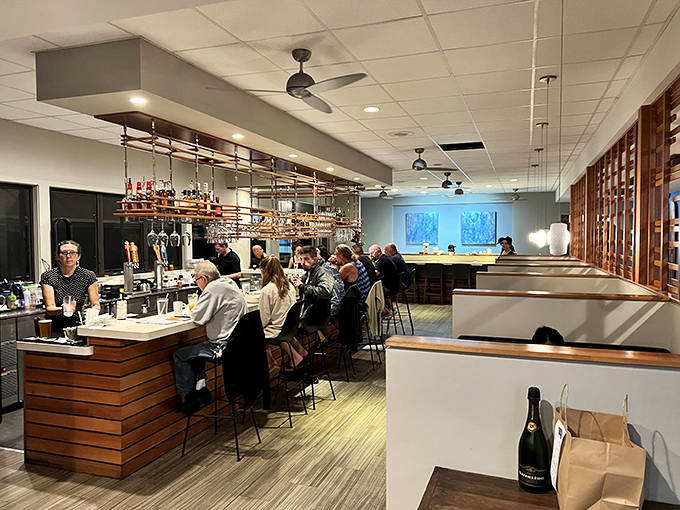 Where locals and visitors alike gather at the sleek bar, trading stories over craft cocktails while awaiting that legendary French onion soup.