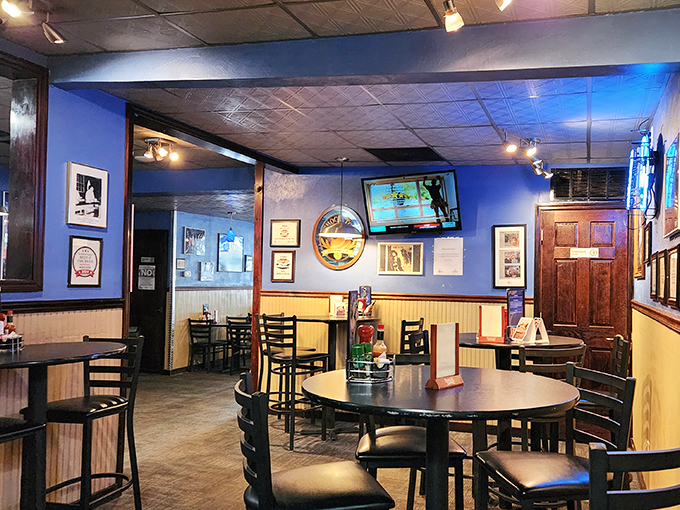 Step inside and the bistro's blue walls, wooden wainscoting, and comfortable seating create that perfect "everybody knows your name" neighborhood vibe.