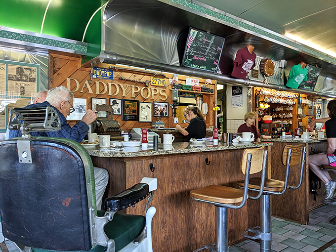 Pull up a stool at the counter where regulars have been solving the world's problems over coffee for decades. The wood paneling has heard it all.