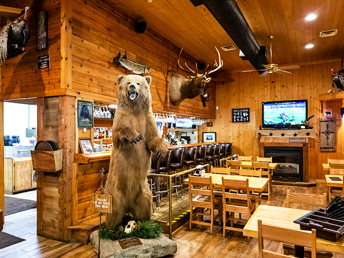 Meet the restaurant's most famous resident &ndash; a towering taxidermied bear standing guard over what might be the best steaks in the Buckeye State.