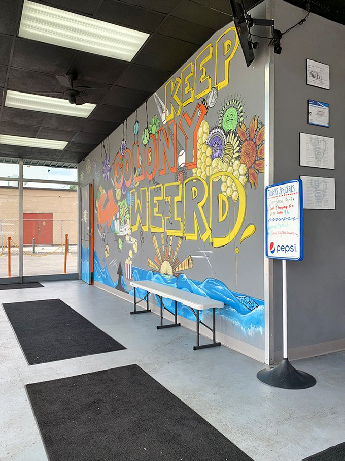 Step inside to find the "Keep Colony Weird" mural&mdash;not just decoration, but a philosophy that infuses every creative slice served here.