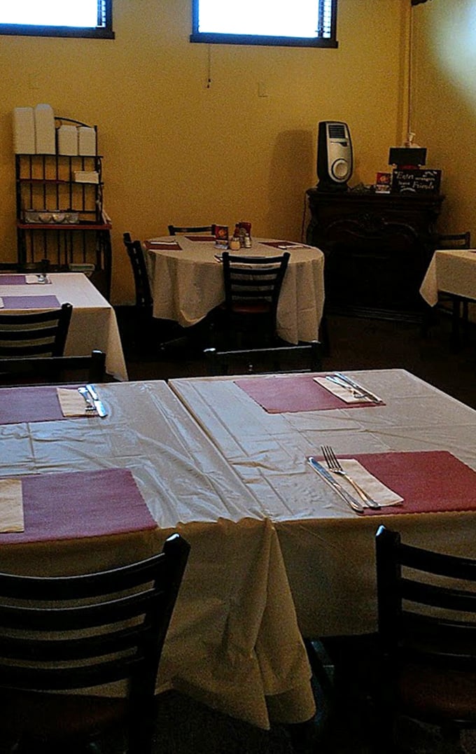 White tablecloths and simple place settings tell you everything you need to know &ndash; this place cares about the food, not fancy frills.