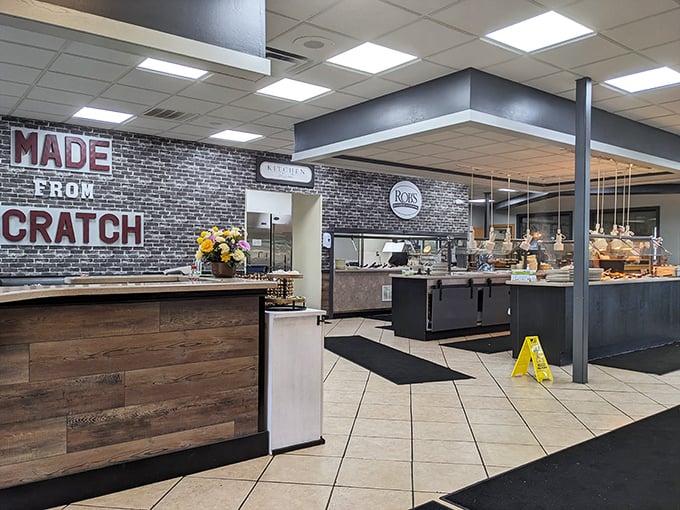 Made From Scratch isn't just wall decor&mdash;it's the restaurant's sacred oath. The modern rustic interior welcomes you like a warm handshake.