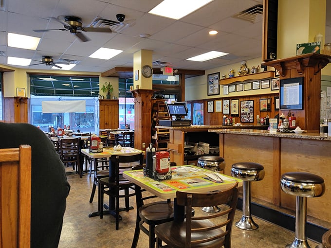 Where wood paneling meets morning magic. The Dor-Stop's interior feels like the breakfast equivalent of a warm hug &ndash; familiar, comforting, and exactly what you need. 