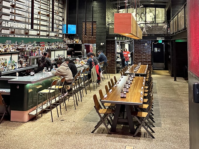 Industrial-chic meets meat sanctuary in Mabel's spacious interior, where communal tables invite strangers to become friends united by the universal language of barbecue.