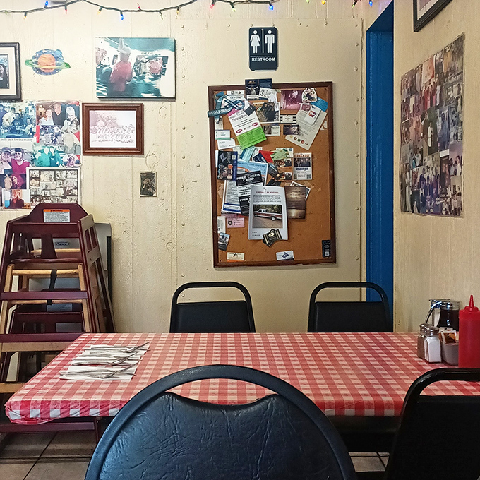 Classic red checkered tablecloths and a community bulletin board that tells more stories than a Netflix series. This isn't d&eacute;cor&mdash;it's a living archive of Tucson memories.