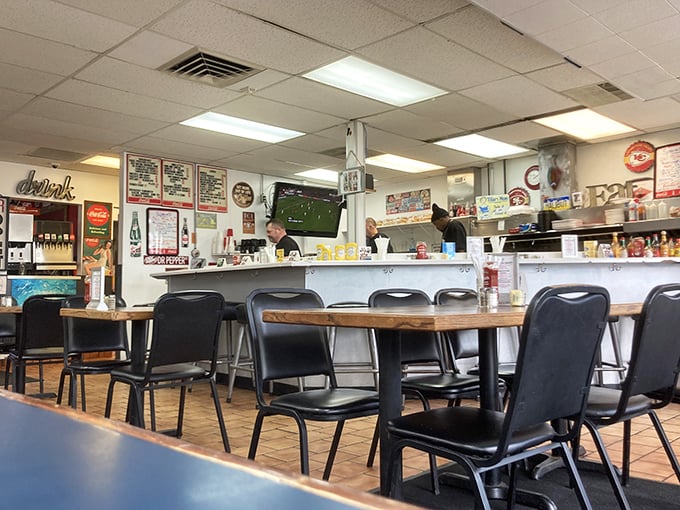 This counter has supported more elbows than a wrestling referee, each one belonging to someone seeking breakfast salvation.