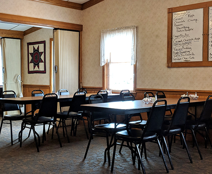 This dining room whispers "Sunday dinner at grandma's house" but feeds you like a beloved grandchild.