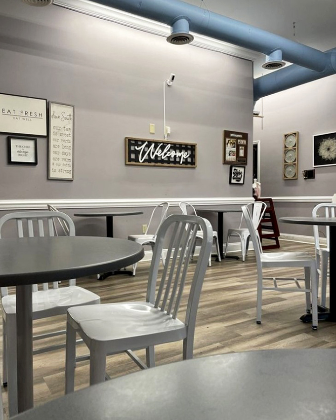 Clean, simple, and welcoming &ndash; this interior proves great food doesn't need fancy chandelier accompaniment.