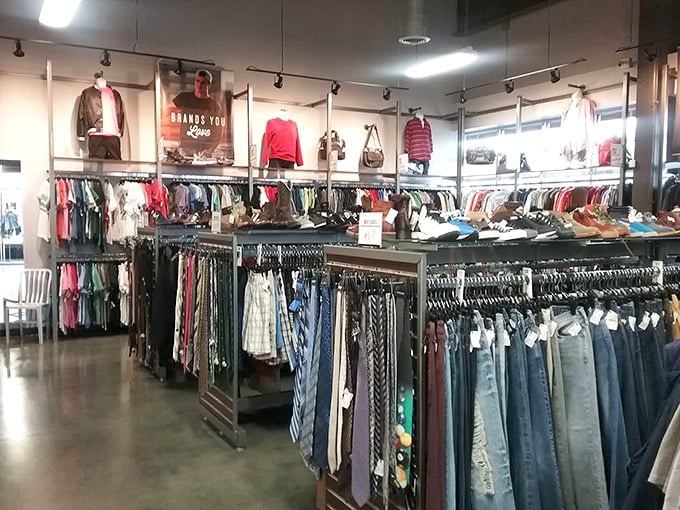 Denim paradise awaits! Rows upon rows of jeans in every wash imaginable – from "just met the parents" dark to "survived music festival" distressed.