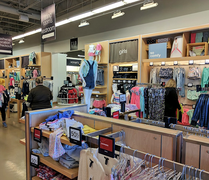 Gap's children's section: where parents' budgets go to die and kids suddenly need everything they see. Those 50% off signs are retail sirens.