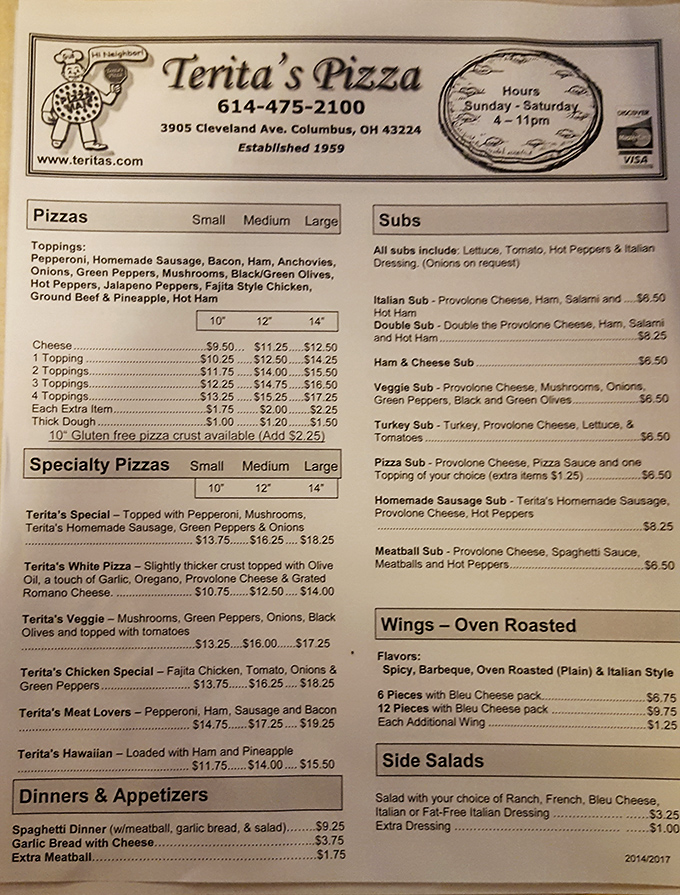 A menu that hasn't changed because it doesn't need to. These aren't just options&mdash;they're time-tested declarations of pizza perfection.