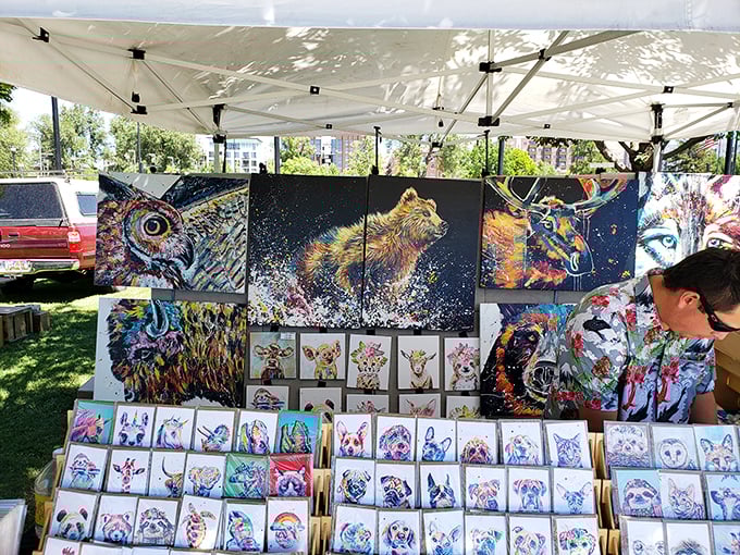 Vibrant wildlife art explodes with color and personality &ndash; these aren't just paintings, they're conversations waiting to happen in your living room.