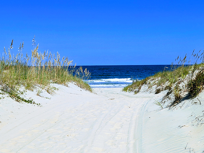 The pathway to paradise isn't paved&mdash;it's sandy, sun-drenched, and framed by sea oats swaying like nature's own welcome committee.